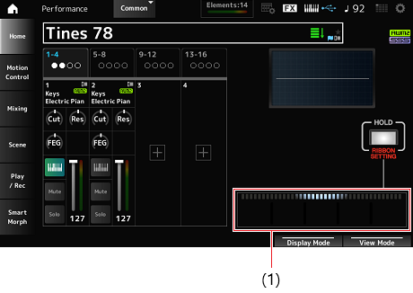 MONTAGE M Operation Manual | Screens and parameters | Performance screen