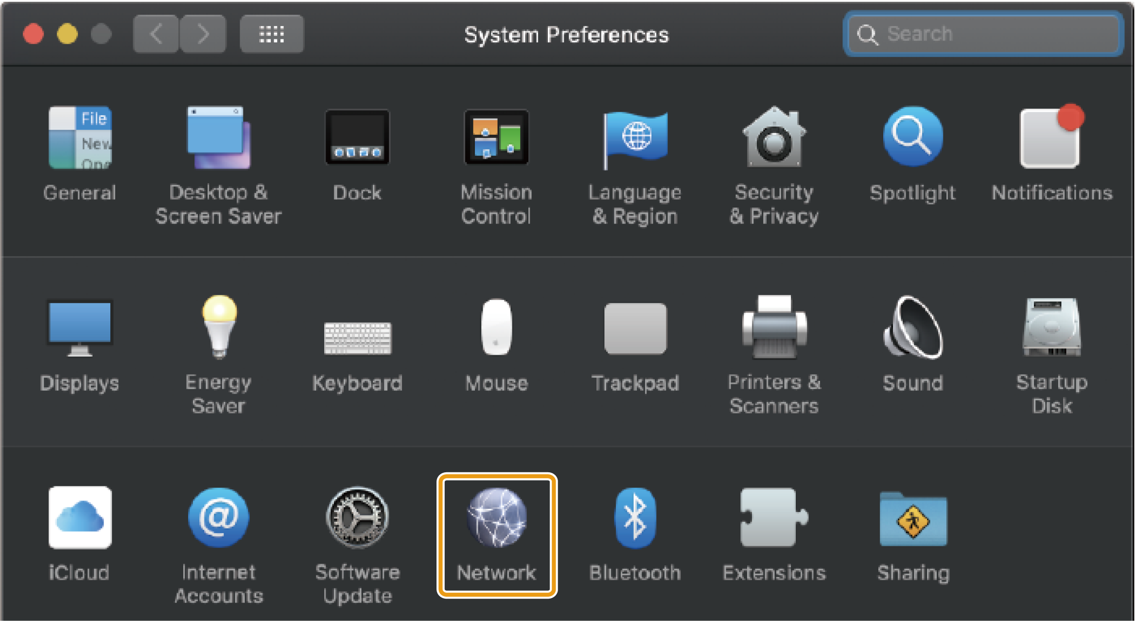 Network settings on the computer :: Yamaha LAN Monitor for Mac