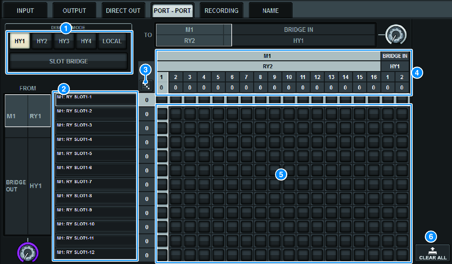 RIVAGE PM Series | PORT-PORT patch window