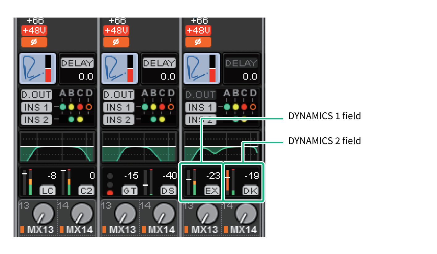 RIVAGE PM Series | Controlling a dynamics processor via the OVERVIEW screen