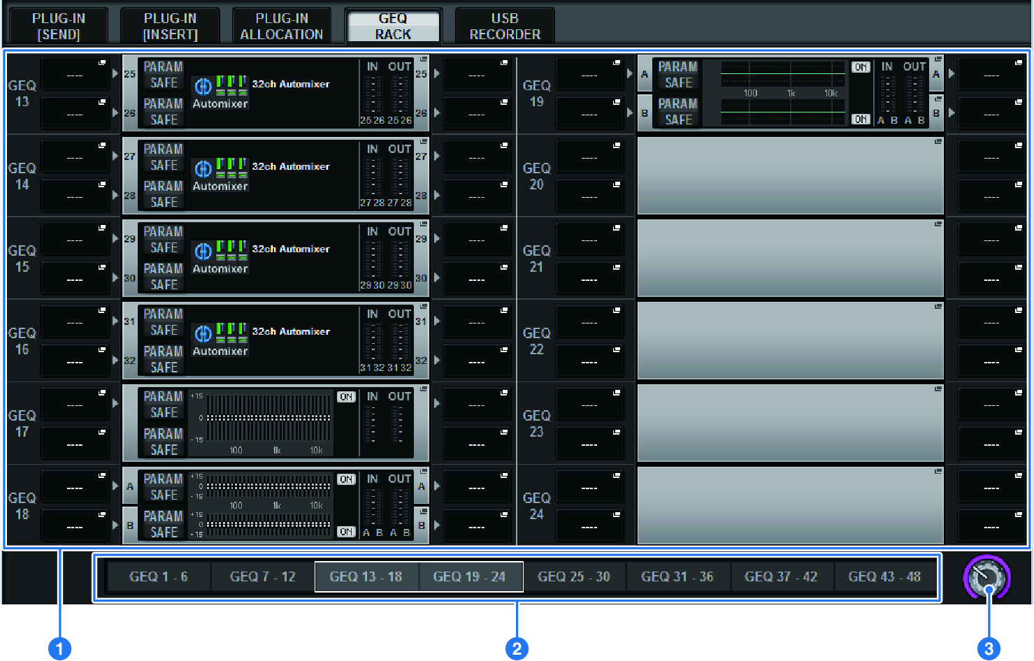 RIVAGE PM Series | GEQ的DSP源管理