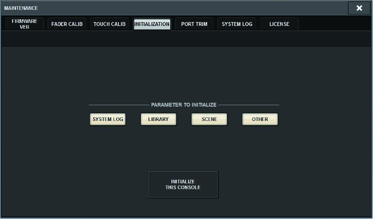 RIVAGE PM Series | Initializing PM Editor