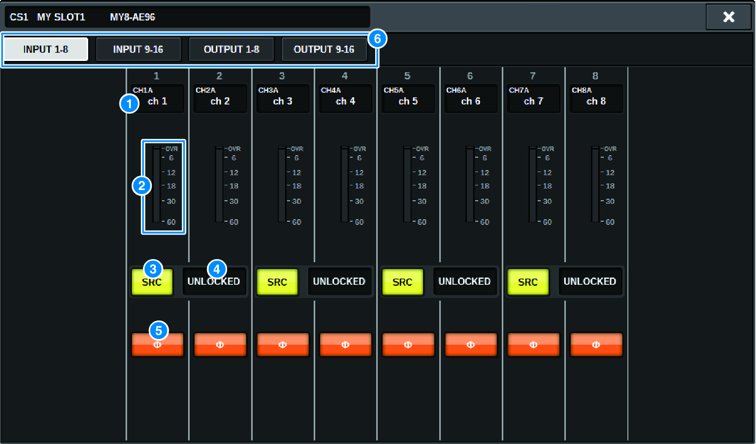 RIVAGE PM Series | Editing the internal parameters of the MY CARD INPUT