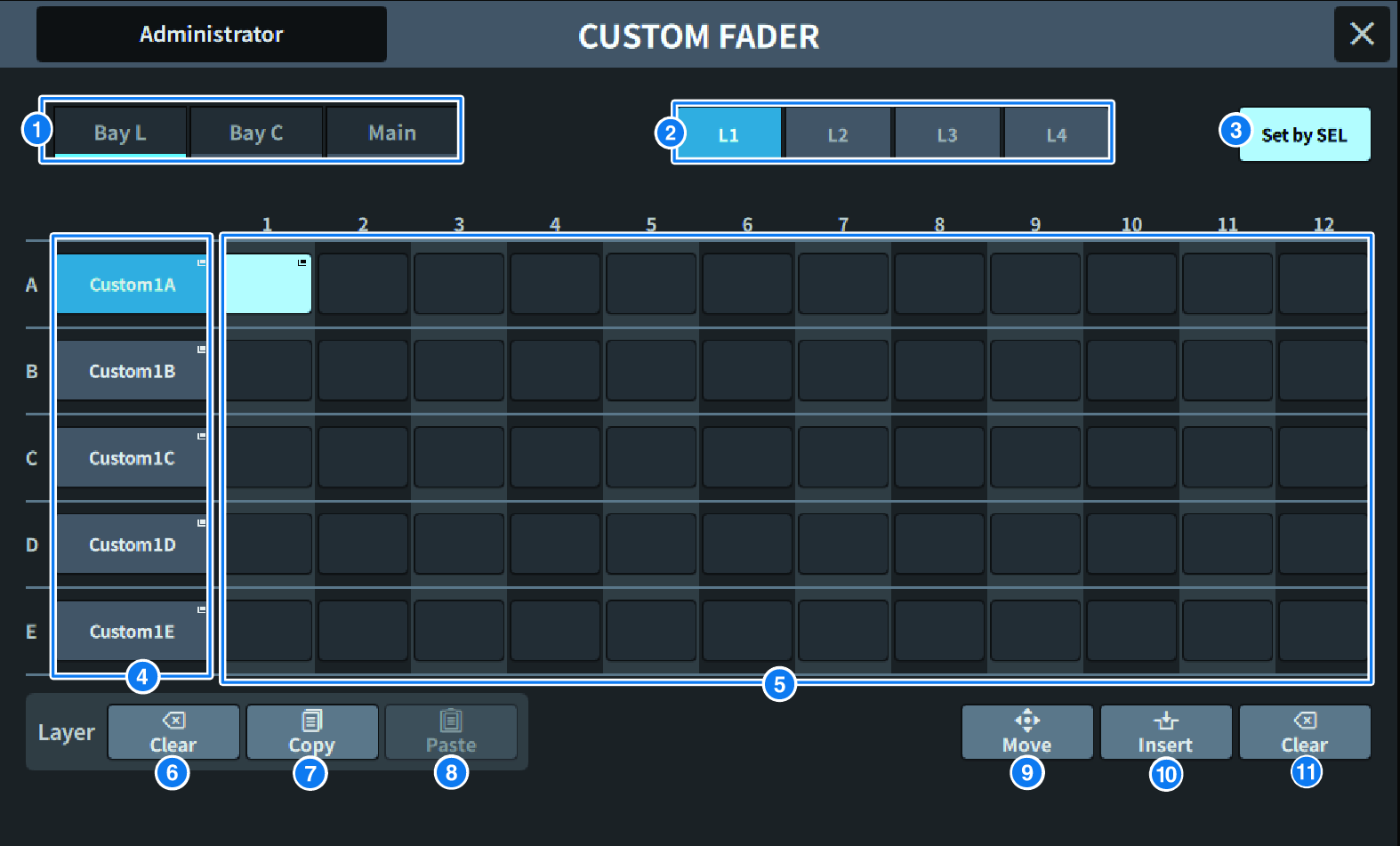 DM7 Series | CUSTOM FADER screen
