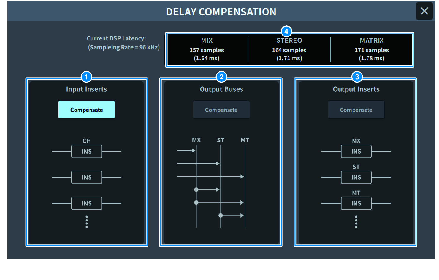DM7 Series | DELAY COMPENSATION Screen